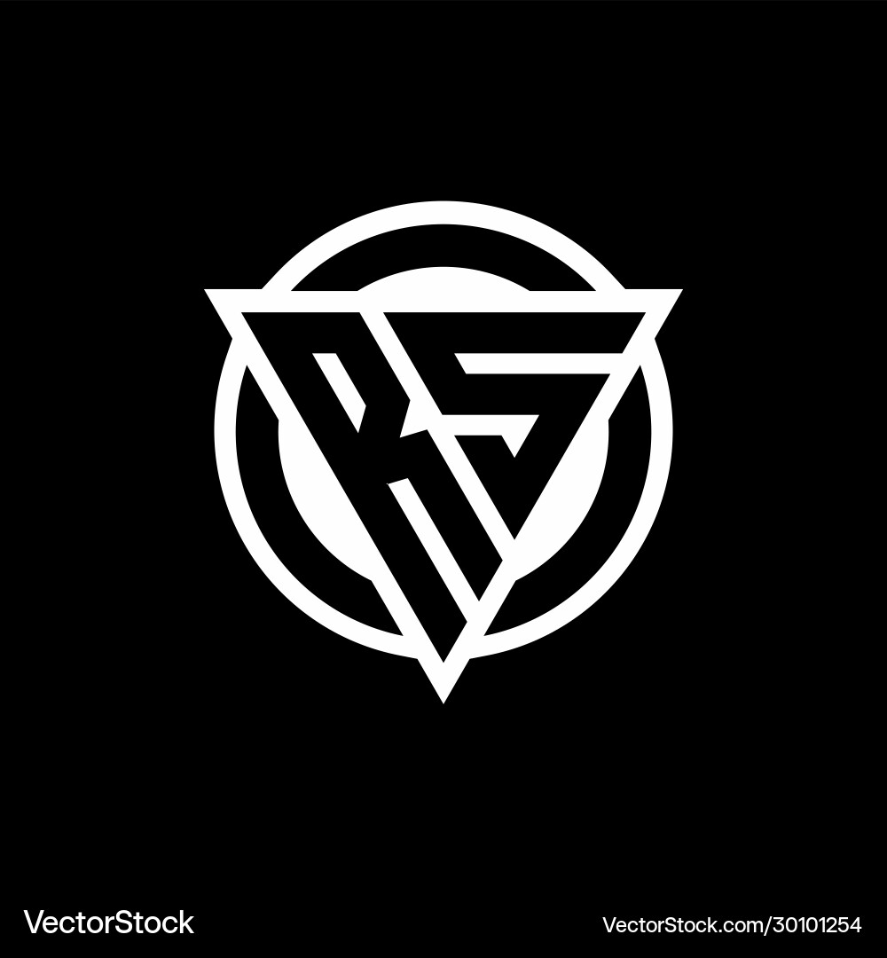 Rs logo with negative space triangle shape Vector Image