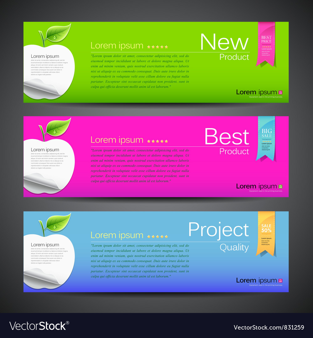 Banner design apple Royalty Free Vector Image - VectorStock