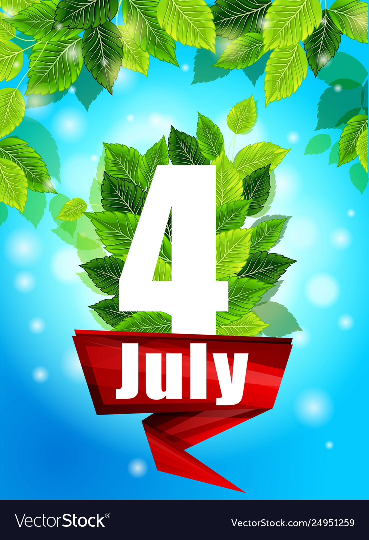 Bright spring background with green leaves Vector Image