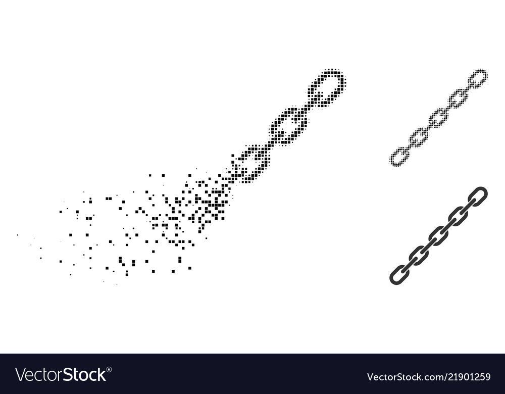 Broken dotted halftone chain icon Royalty Free Vector Image Broken dotted halftone chain icon Royalty Free Vector Image