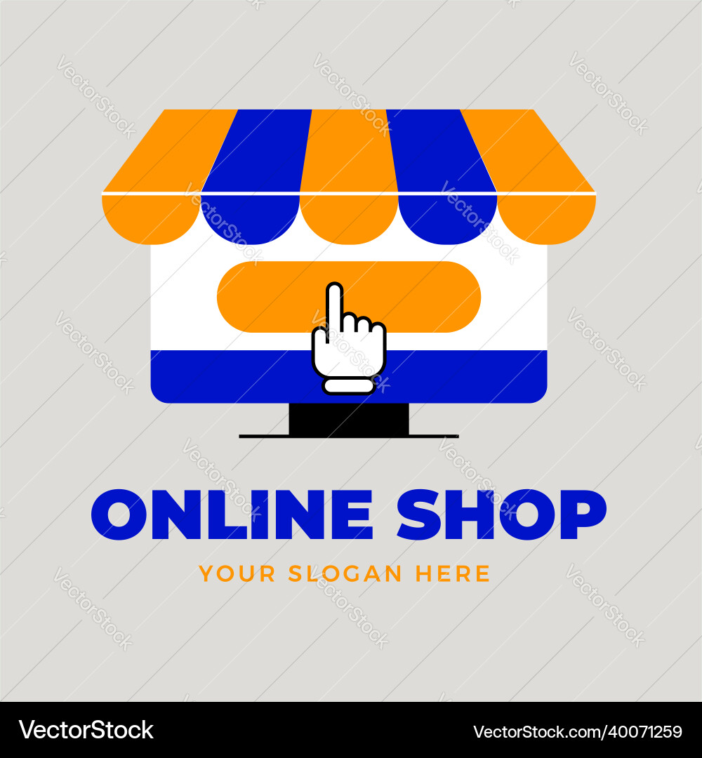 Flat design e commerce logo template Royalty Free Vector