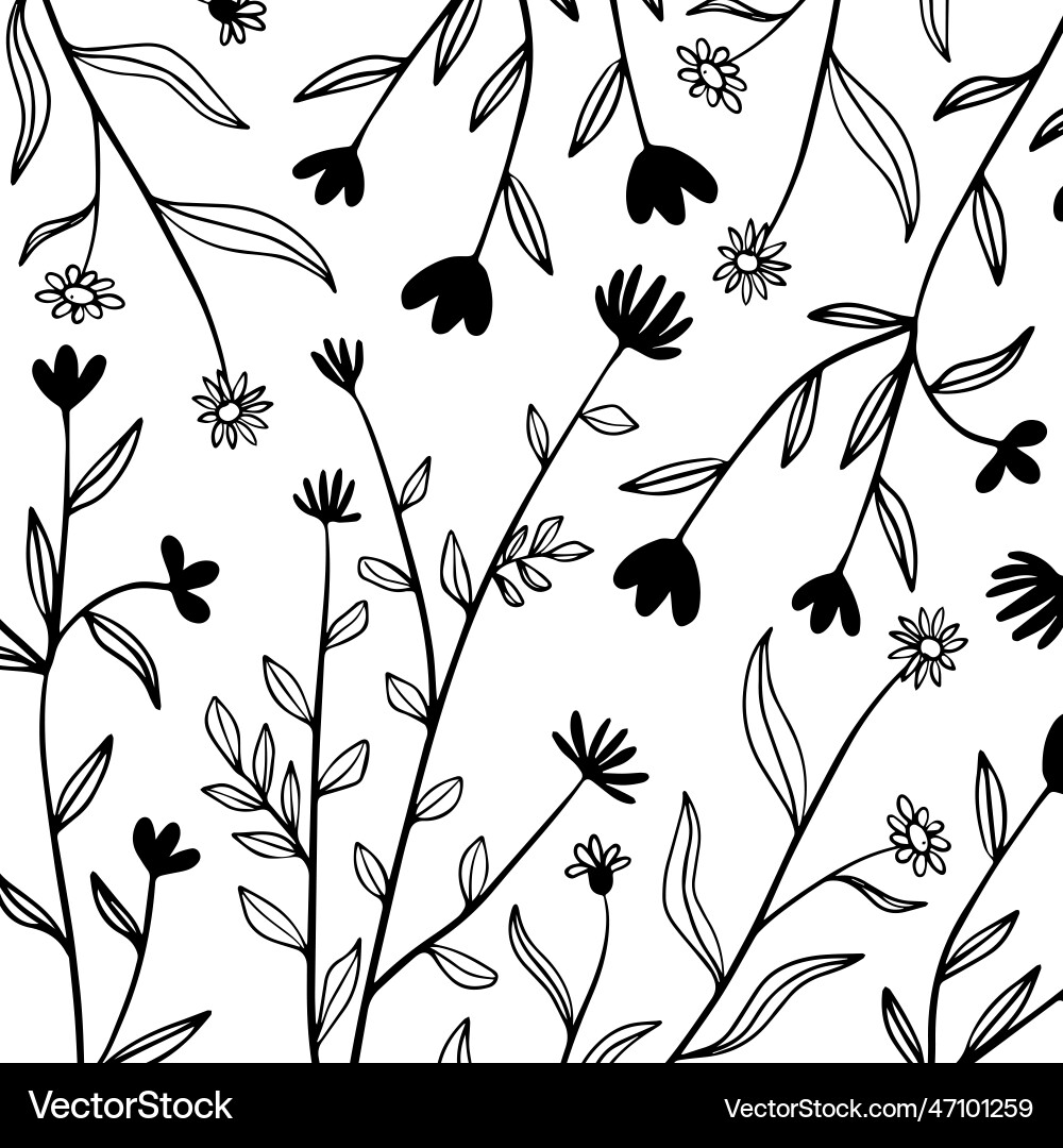 Floral leaves pattern Royalty Free Vector Image