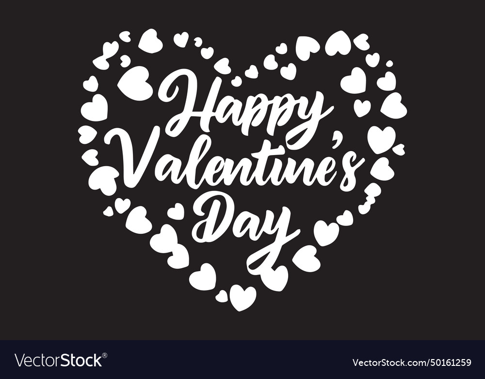 Happy Valentines Day Text Card Royalty Free Vector Image