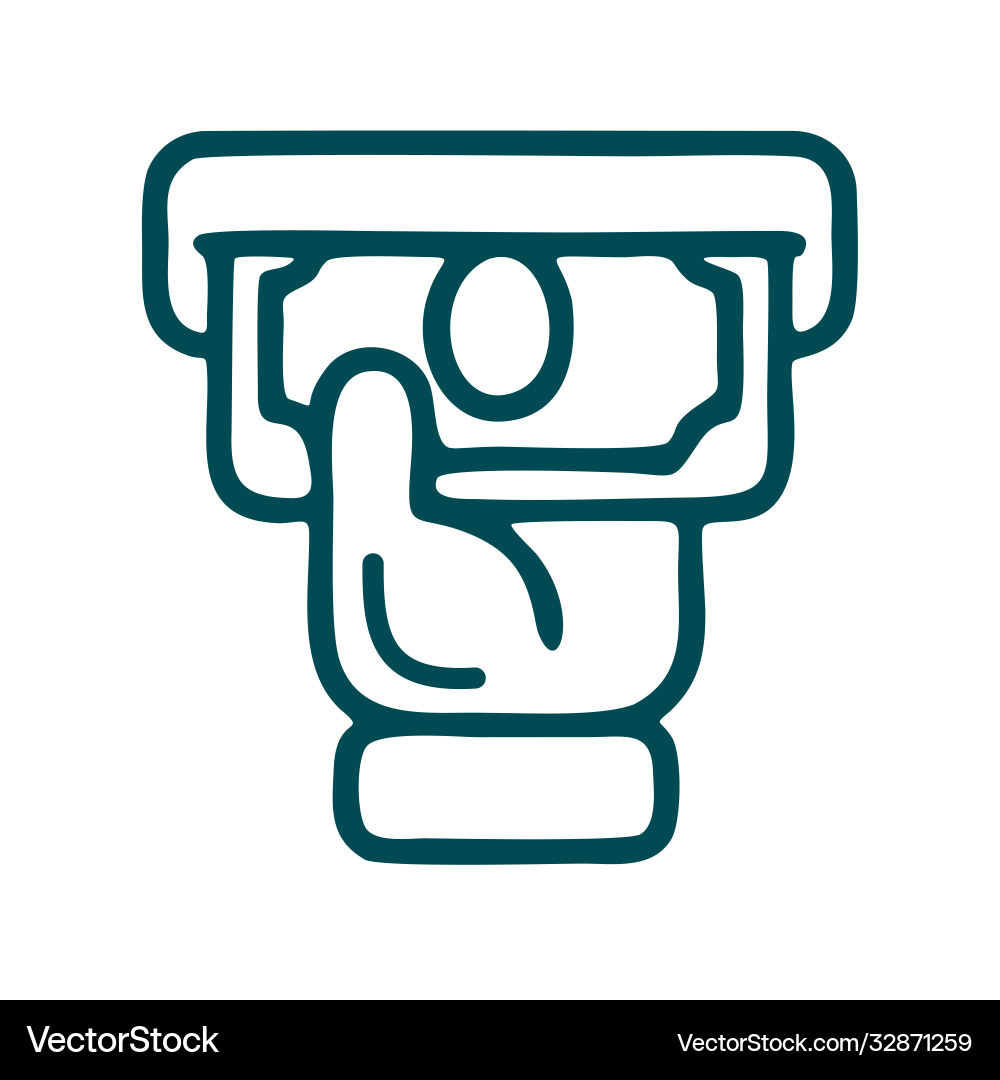 Money withdrawal icon isolated on white Royalty Free Vector