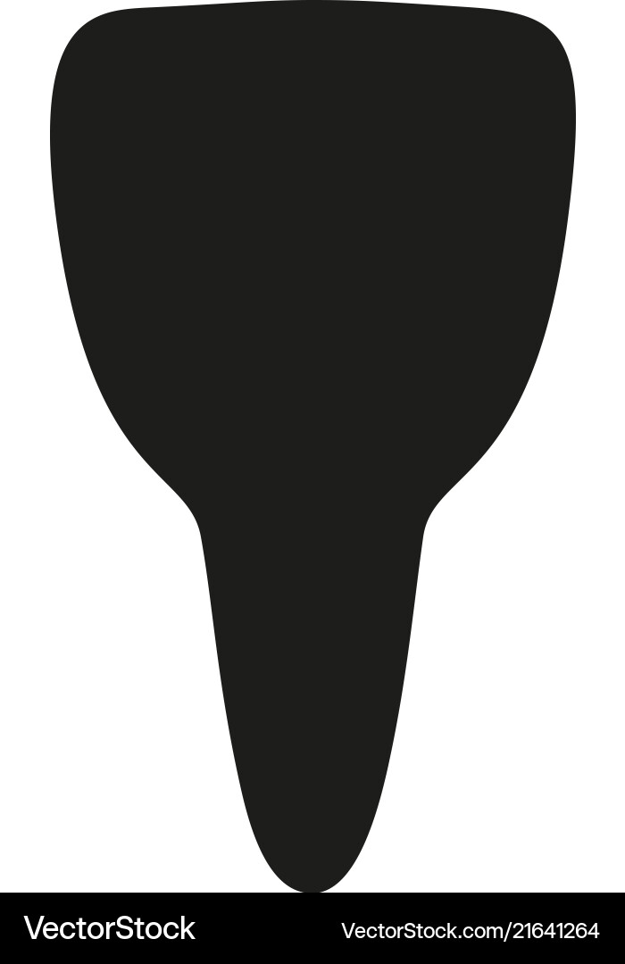 Black and white healthy front tooth silhouette Vector Image