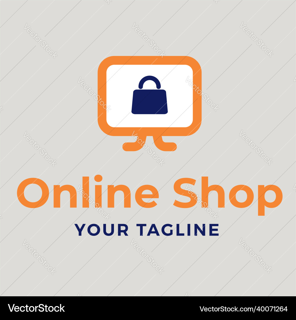 Flat design e commerce logo template Royalty Free Vector
