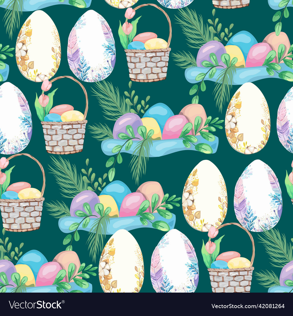 Happy easter seamless pattern background Vector Image