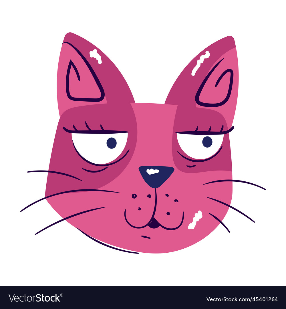 Kitten face Royalty Free Vector Image - VectorStock