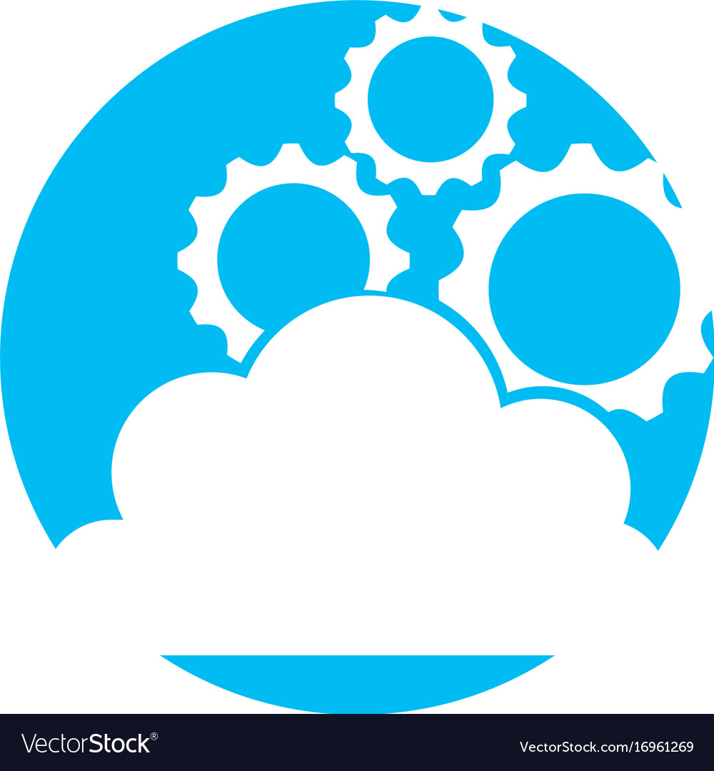 Cloud computing with gears Royalty Free Vector Image