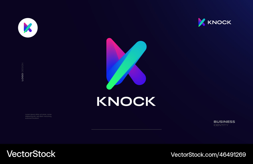 Creative and vibrant letter k logo design Vector Image