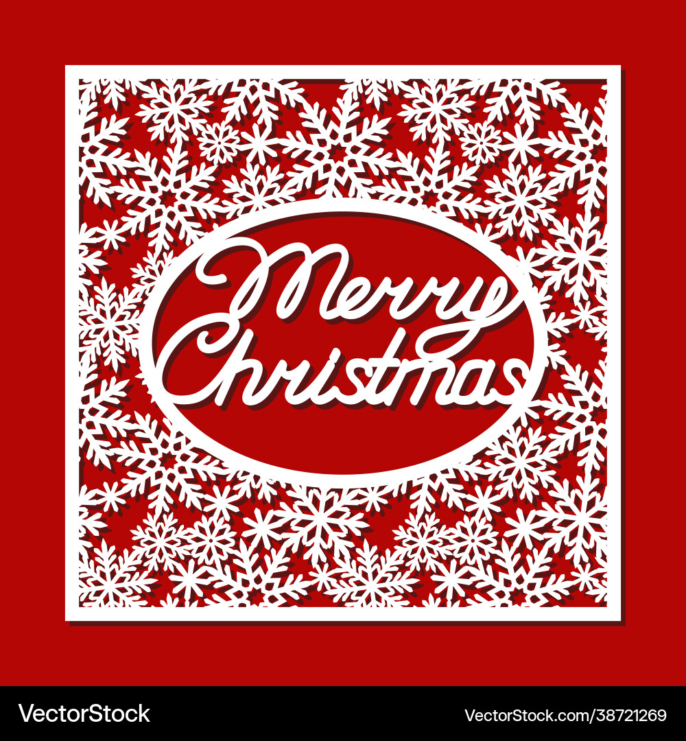 Square carved christmas panel Royalty Free Vector Image