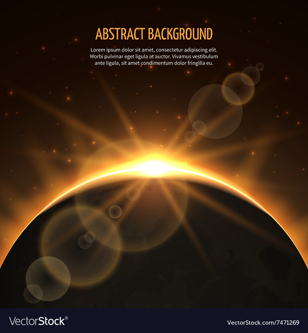 Sun eclipse abstract background Royalty Free Vector Image