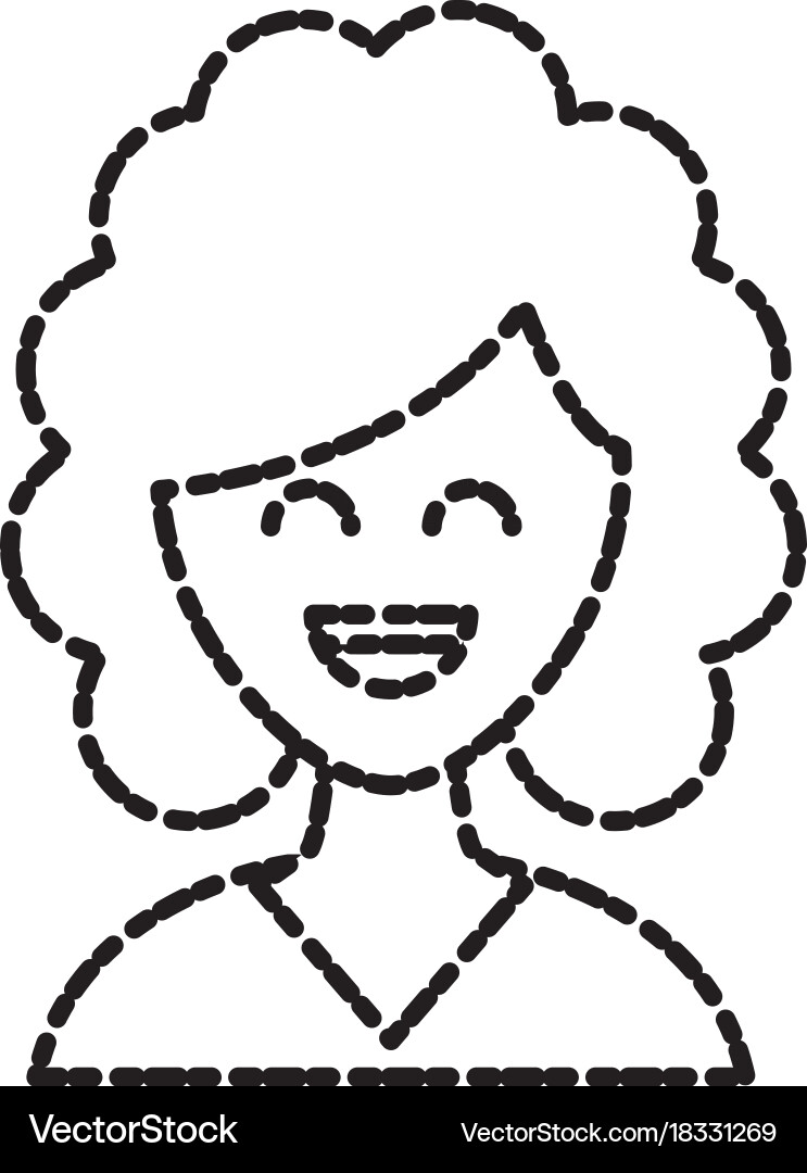 Woman smiling cartoon Royalty Free Vector Image