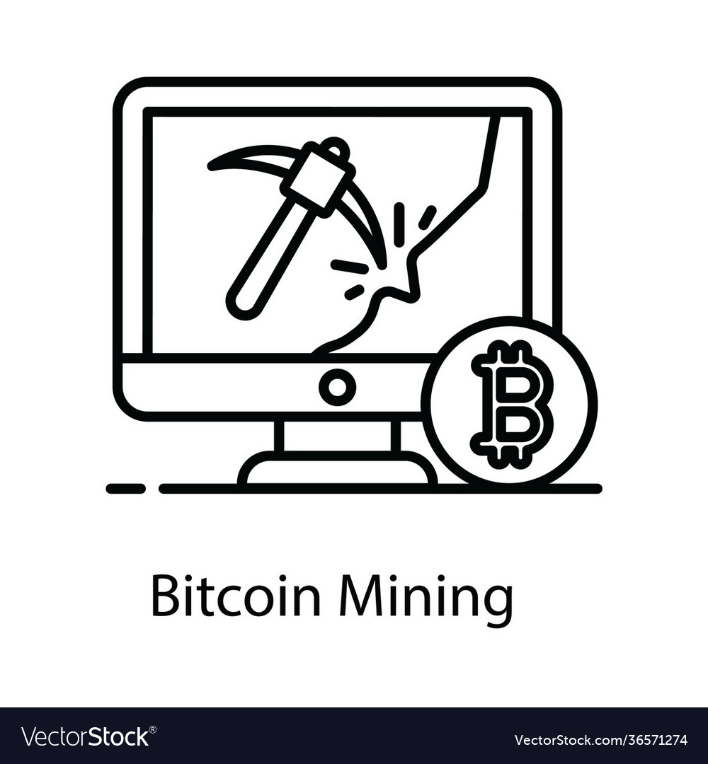 Bitcoin mining Royalty Free Vector Image - VectorStock