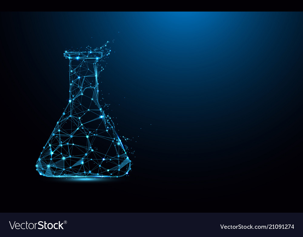Laboratory flask form lines and particle Vector Image