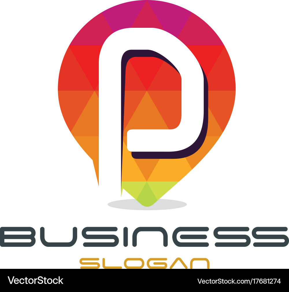 Letter p point logo Royalty Free Vector Image - VectorStock