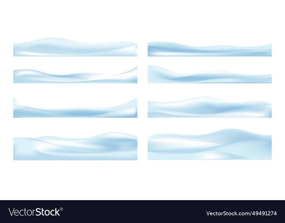 Realistic snowdrifts isolated on white background Vector Image