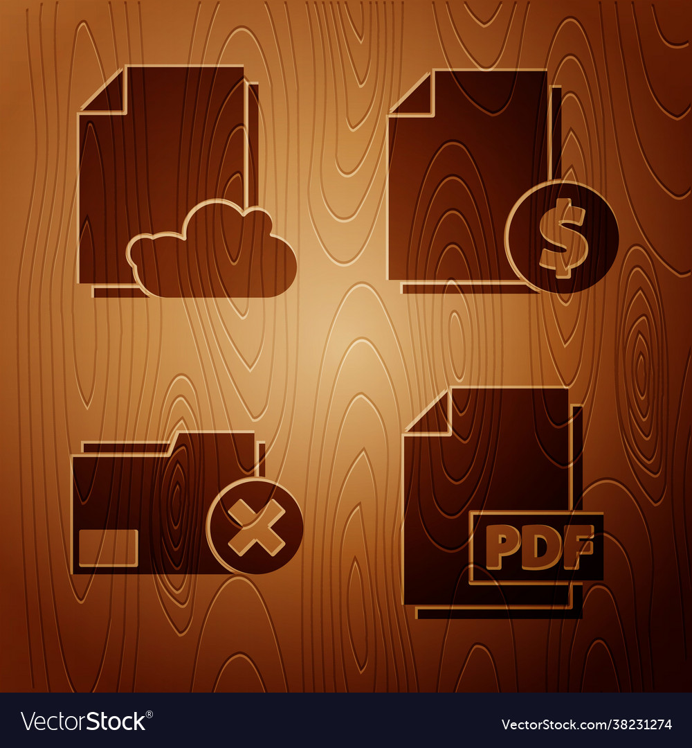 Set pdf file document cloud storage text document Vector Image Set pdf file document cloud storage text document Vector Image