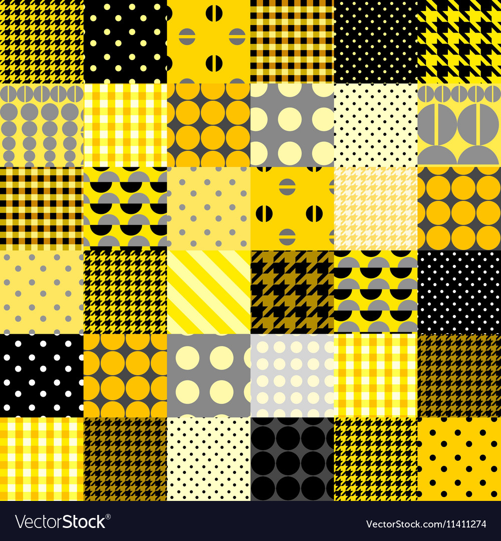 Yellow patchwork pattern Royalty Free Vector Image