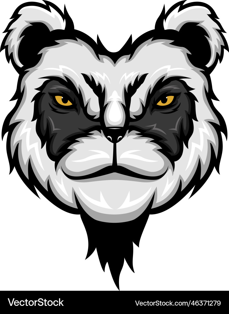 Cartoon Panda Head Mascot Design Royalty Free Vector Image