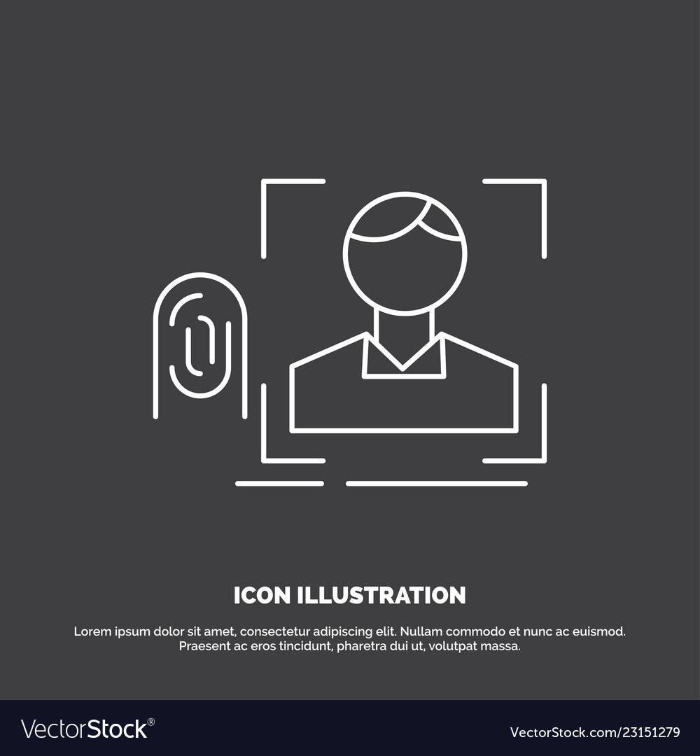 Finger fingerprint recognition scan scanning icon Vector Image