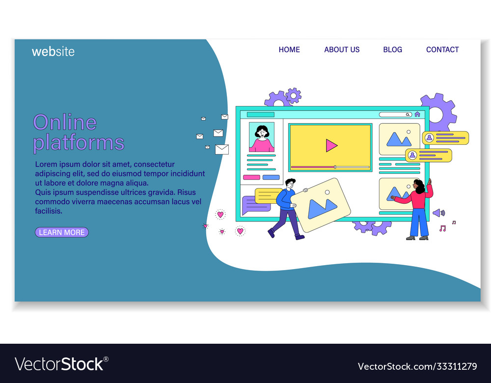 Online platform concept Royalty Free Vector Image