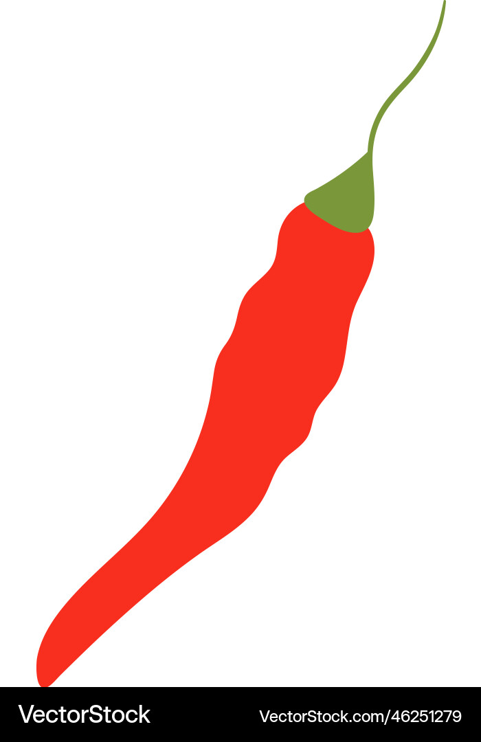 Red hot chilli pepper flat ingredient Royalty Free Vector