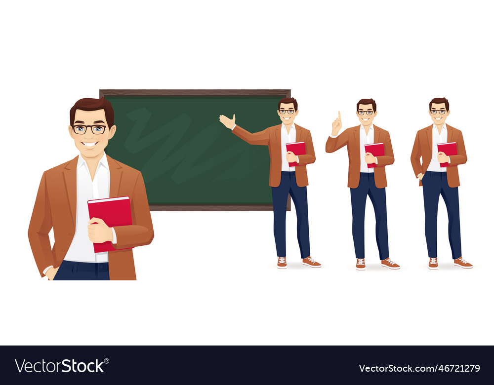 Teacher at blackboard Royalty Free Vector Image