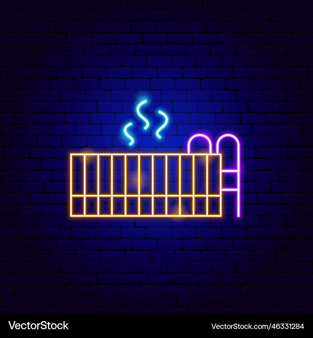 Finnish bath neon sign Royalty Free Vector Image