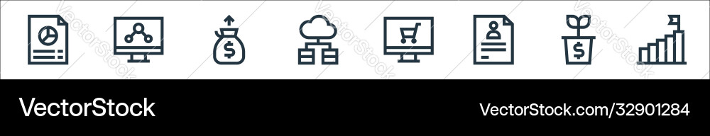 Marketing and growth line icons linear set Vector Image