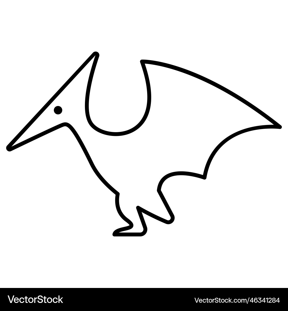 Pteranodon line icon Royalty Free Vector Image
