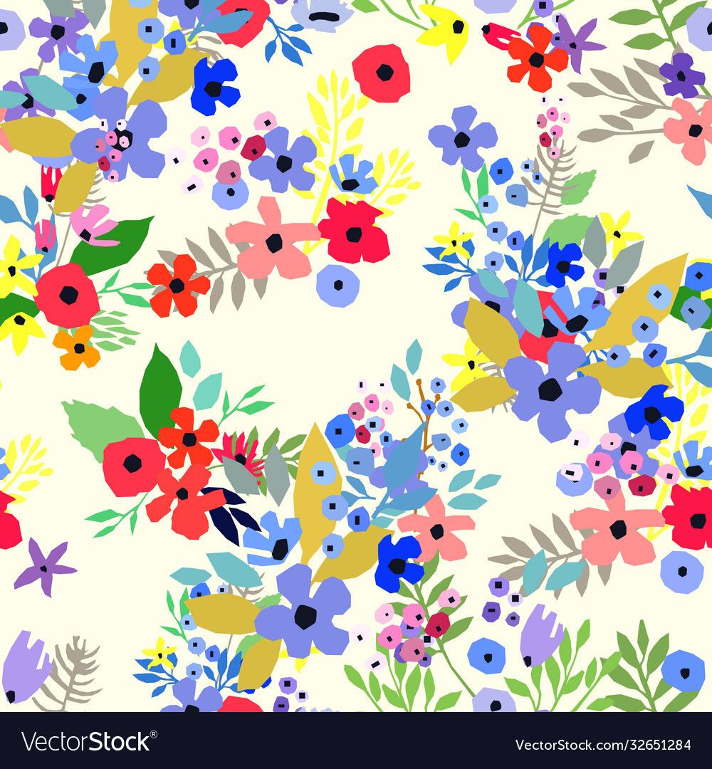 Seamless pattern floral design Royalty Free Vector Image