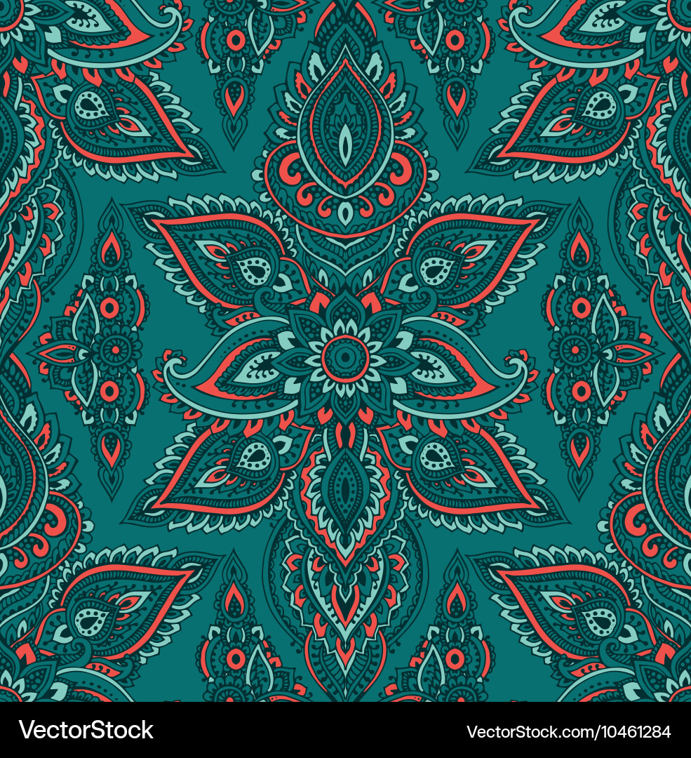 Seamless pattern with henna mehndi floral Vector Image