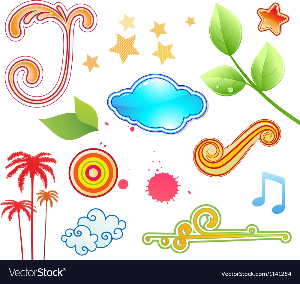 Summer design elements Royalty Free Vector Image