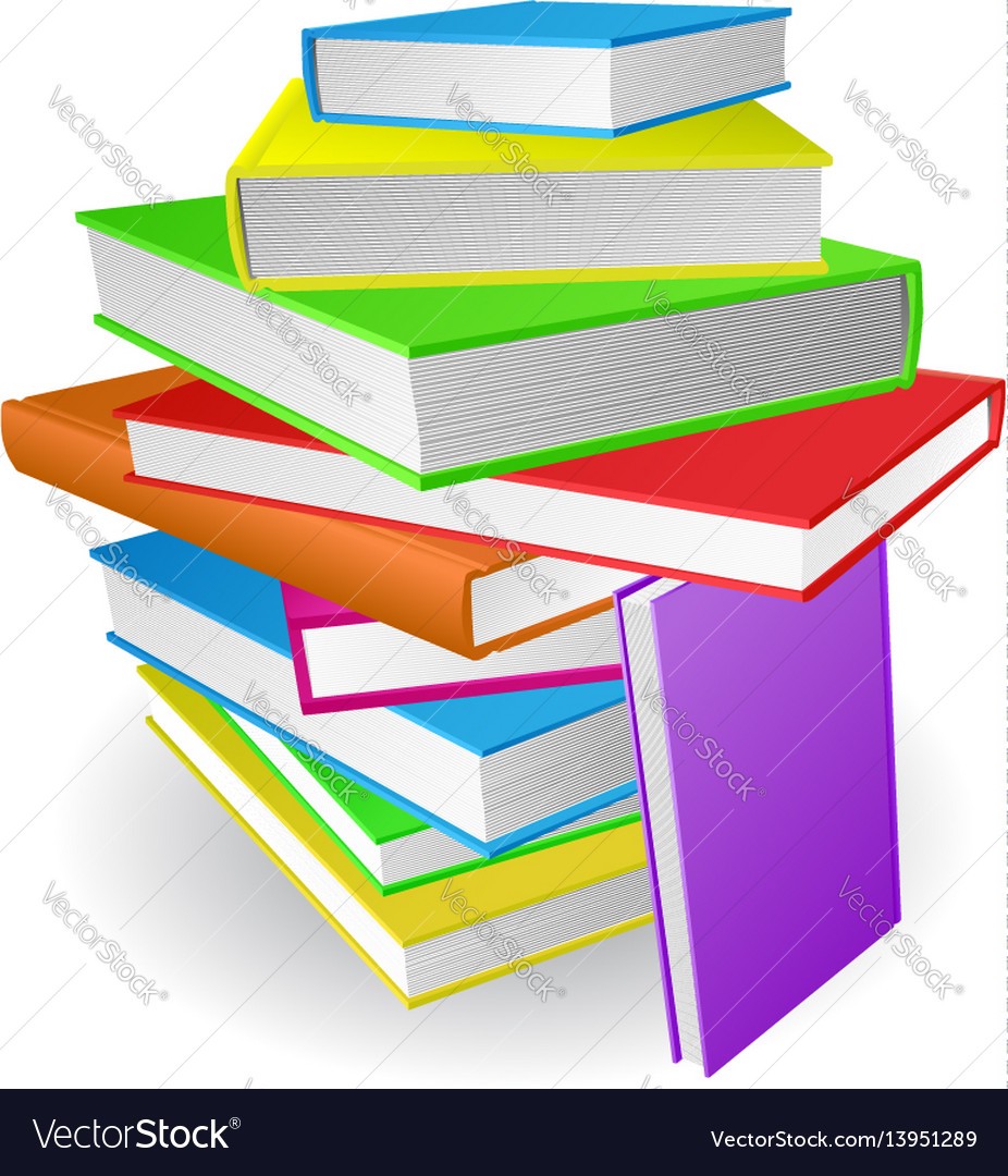 Big stack books Royalty Free Vector Image - VectorStock