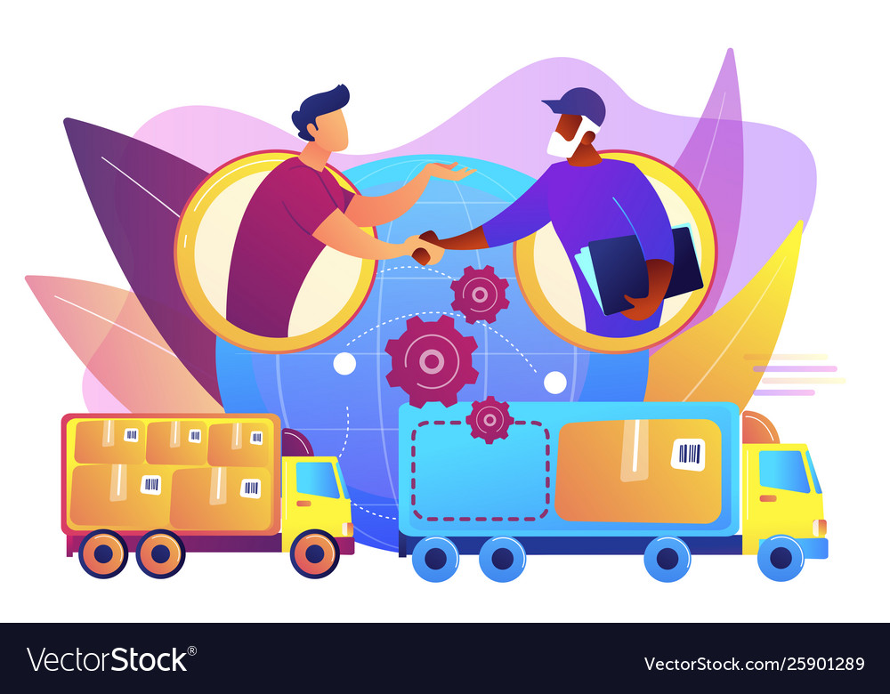 Collaborative logistics concept Royalty Free Vector Image