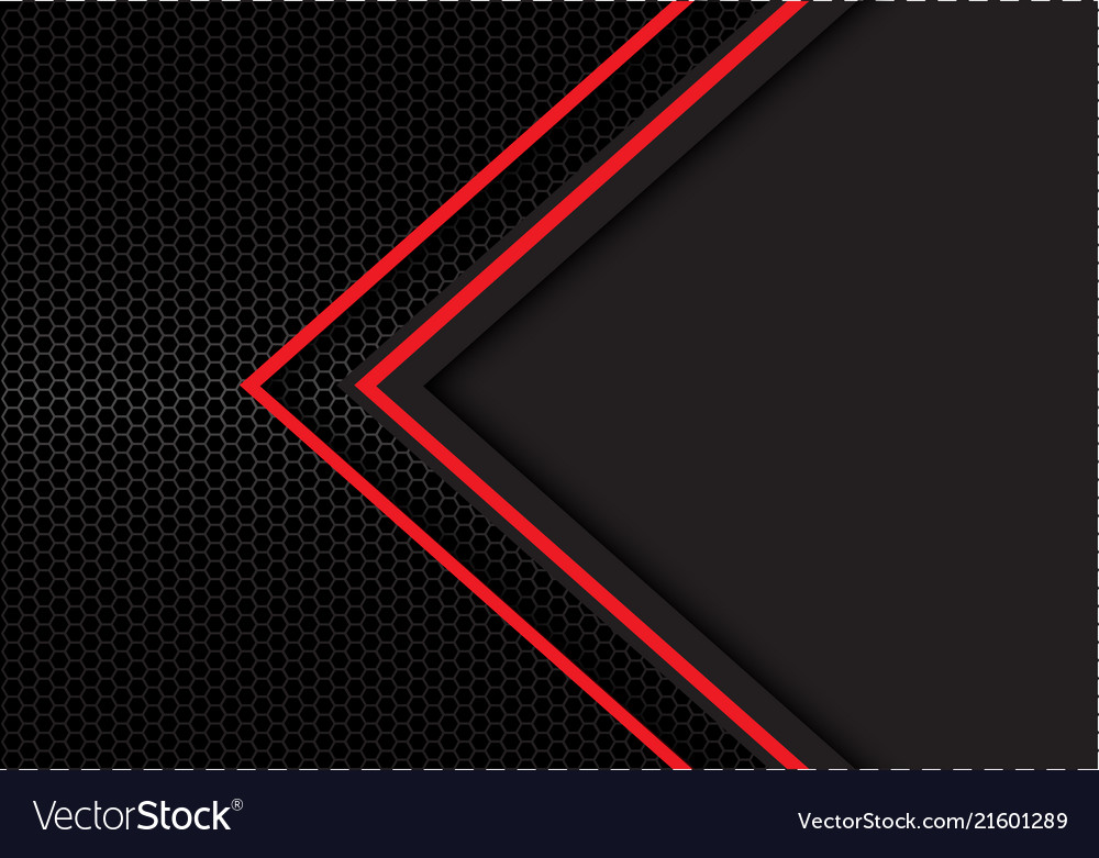 Red Arrow Light Direction Hexagon Mesh Royalty Free Vector