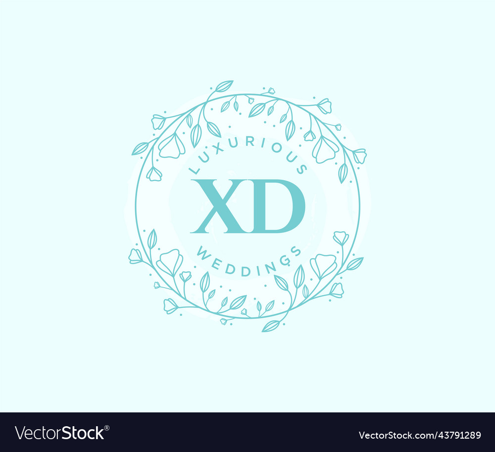 Xd initials letter wedding monogram logos Vector Image