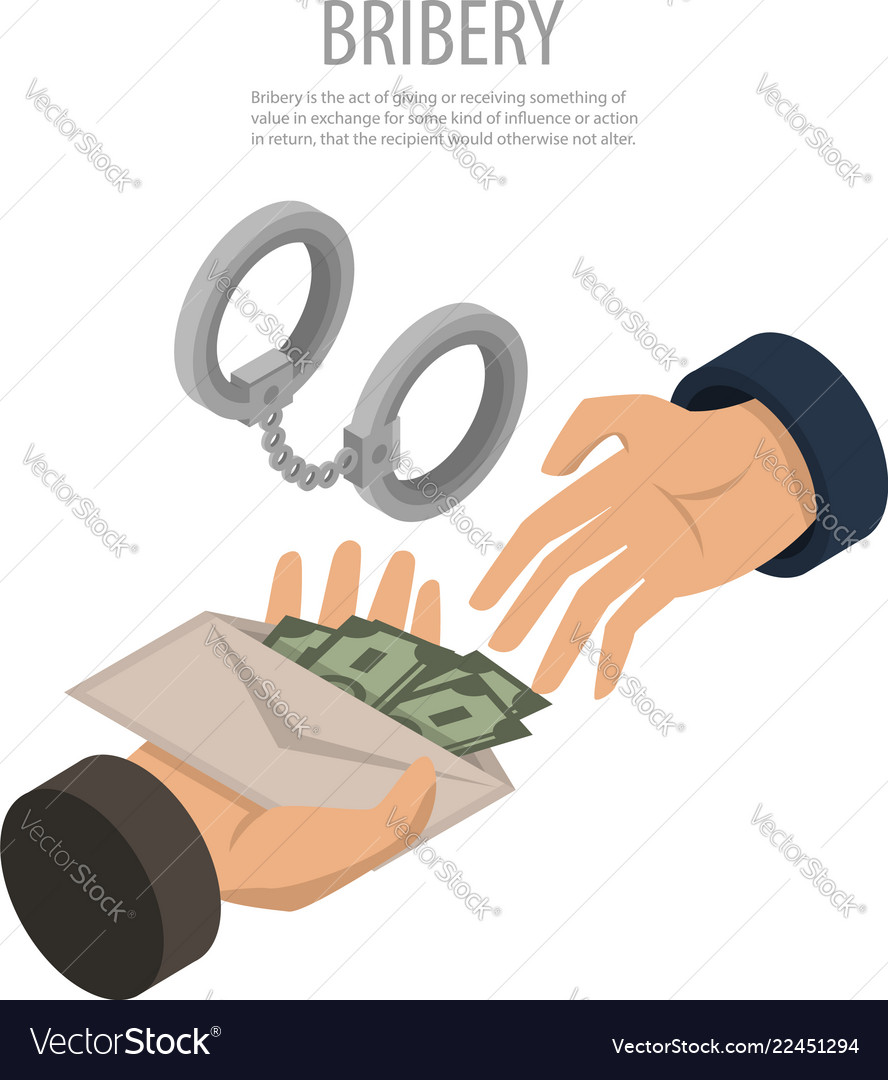 Bribery concept background isometric style Vector Image