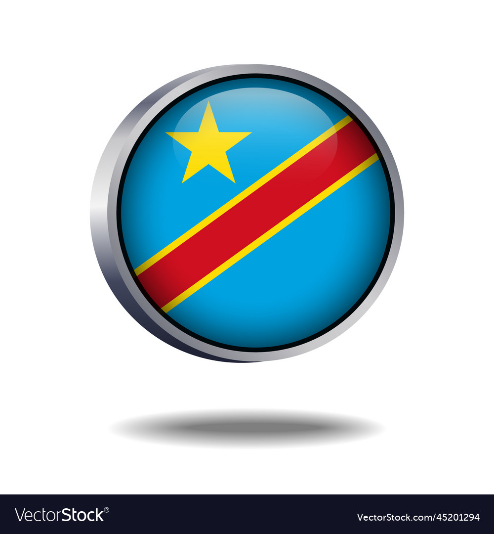 Congo flag button Royalty Free Vector Image - VectorStock
