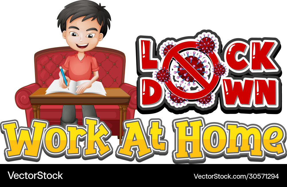 Coronavirus poster design for work at home Vector Image