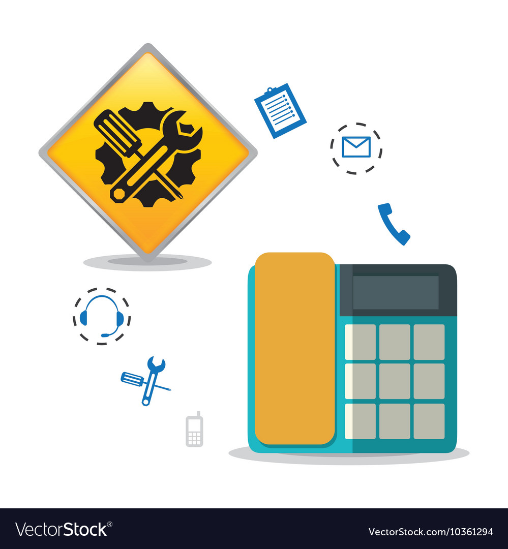 Customer service technical icon set Royalty Free Vector