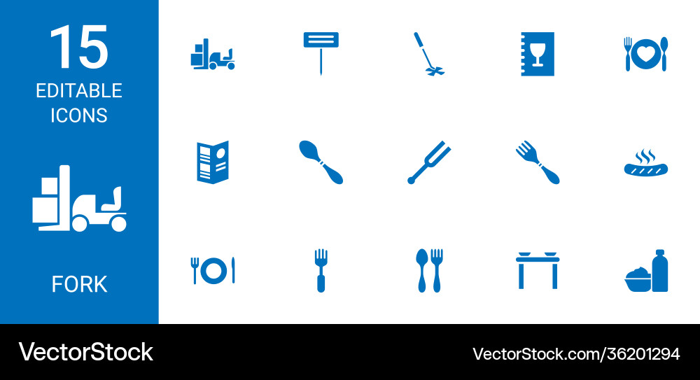 Fork icons Royalty Free Vector Image - VectorStock