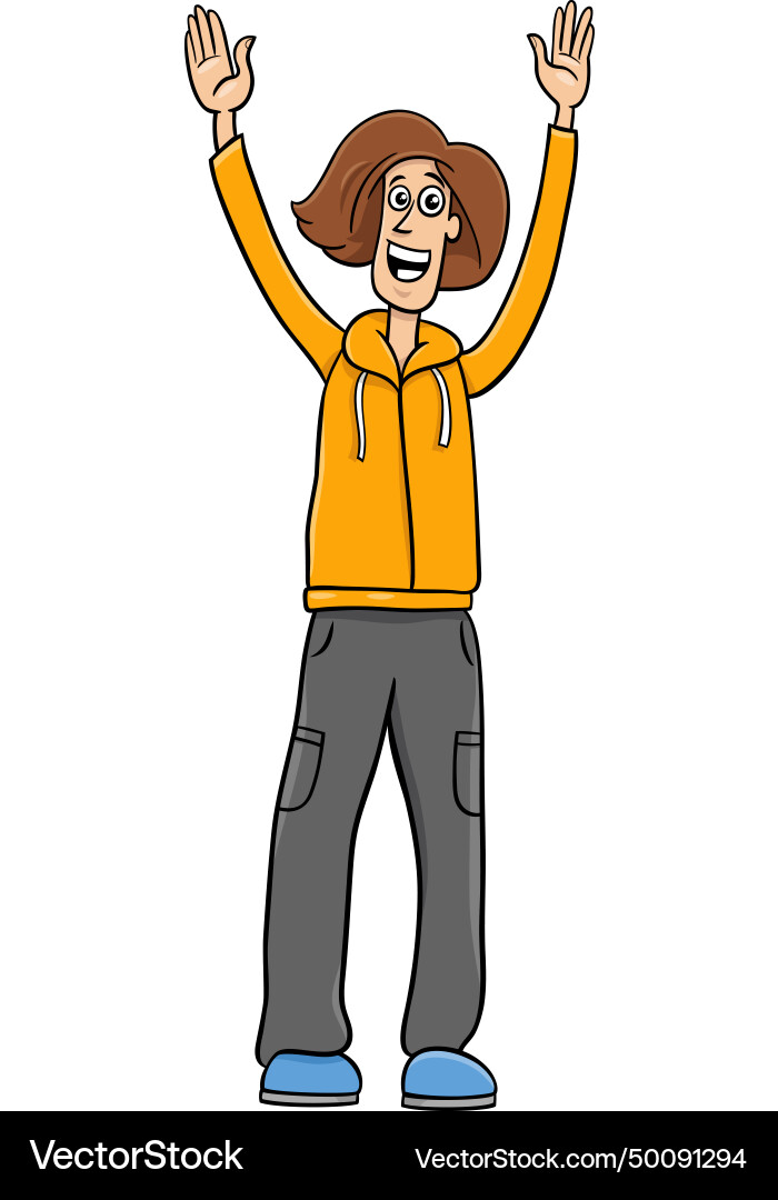 Happy cartoon young man or guy comic character Vector Image