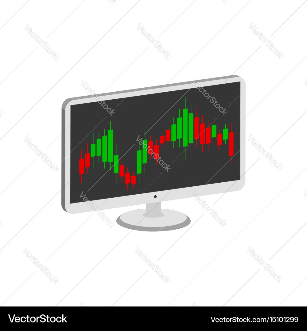 Display with candlestick trading chart stock Vector Image
