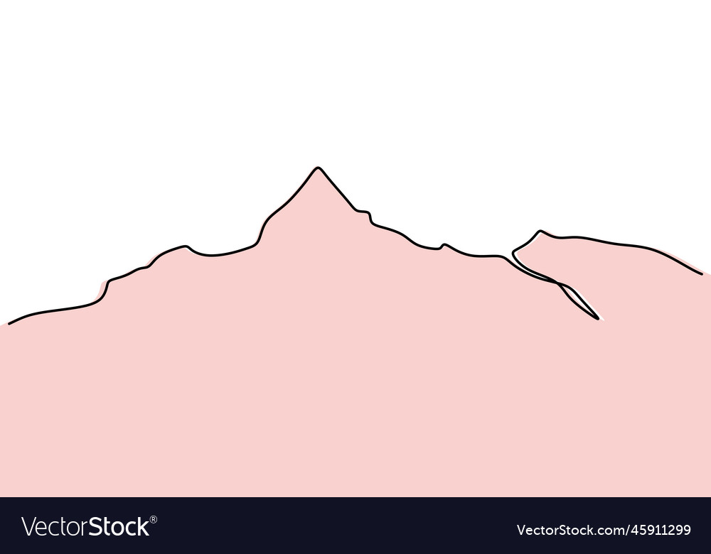 Mountain landscape continuous one line drawing Vector Image Mountain landscape continuous one line drawing Vector Image