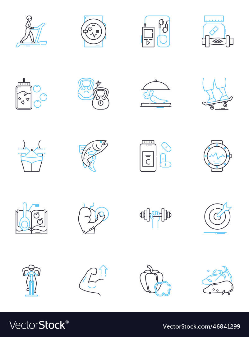 Nutrition linear icons set vitamins minerals Vector Image