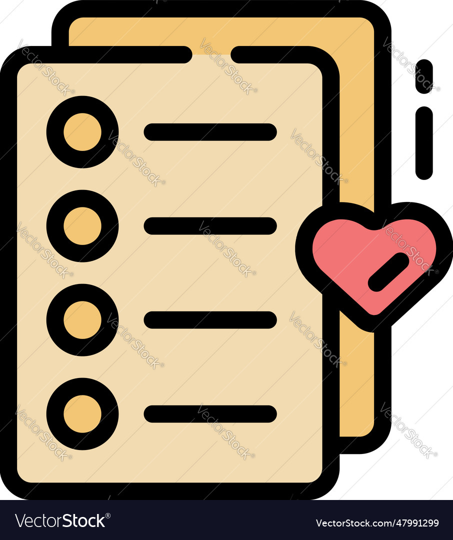 Personal wishlist icon flat Royalty Free Vector Image