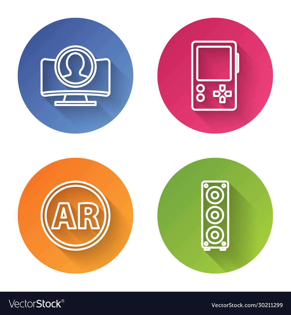 Set line create account screen portable video Vector Image