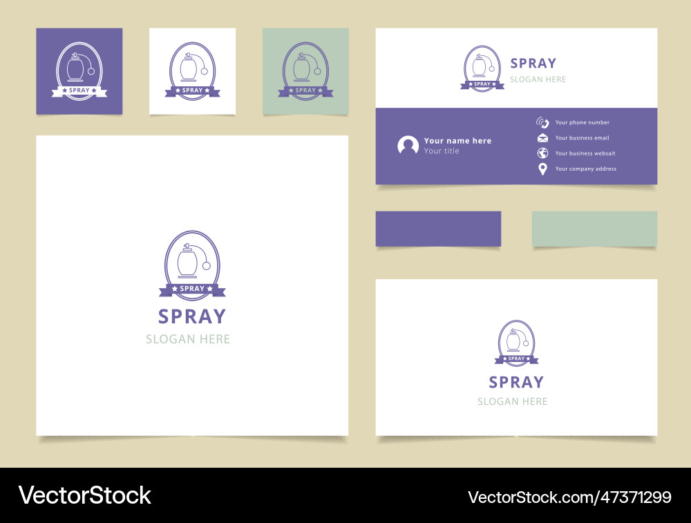 Spray logo design with editable slogan branding Vector Image